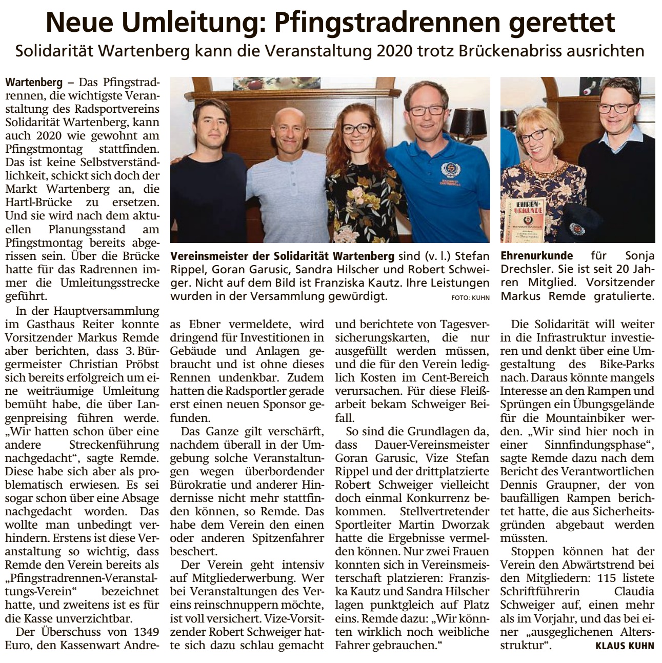 Jahreshauptversammlung 15.11.2019 – Bericht Erdinger Anzeiger vom 18.11 ...